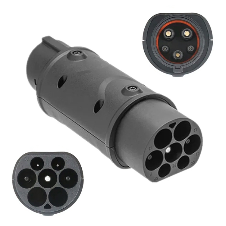 SAE J1772 ปืนชาร์จรถยนต์พลังงานใหม่ Type 2 to Type 1 Adapter