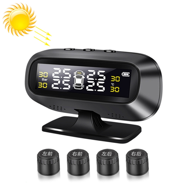 Universal Car Wireless Solar Energy TPMS Tire Pressure Alarm System ...