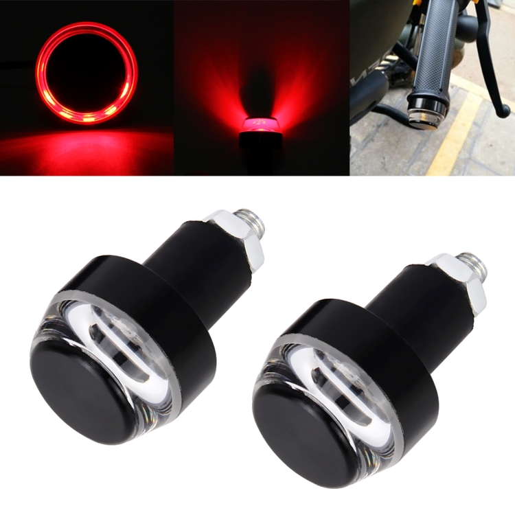 2 PCS Motorcycle Turn Signal Light Grip Bar Plug Strobe Side Marker End ...