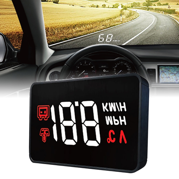 A100 HUD 3.0 นิ้ว OBD II Car Head Up Display, ความเร็ว, อุณหภูมิของน้ำและสัญญาณเตือนอุณหภูมิน้ำ ...