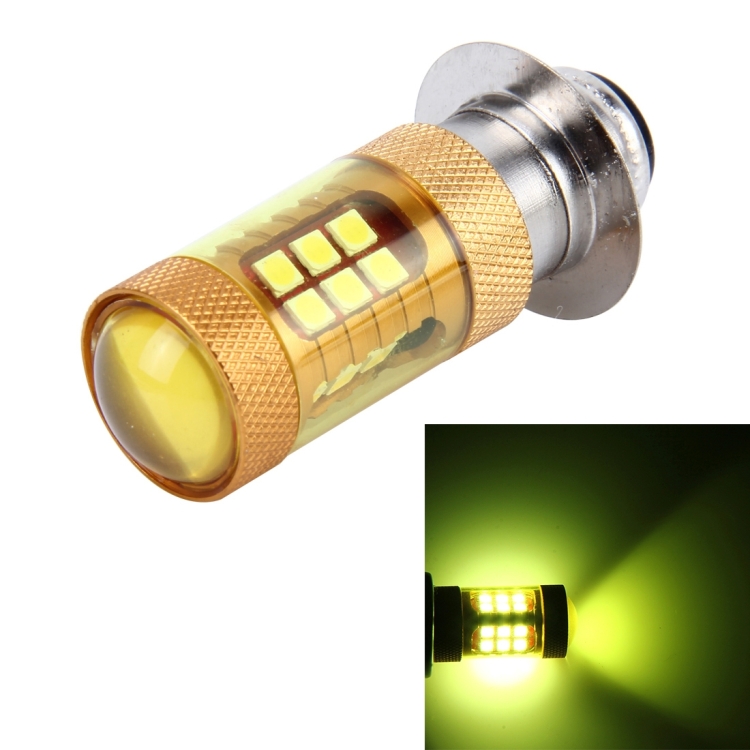 P15D 10W 1000 LM ไฟหน้ารถยนต์พร้อมหลอด LED 28 SMD-3030, DC 12V (แสงสีทอง)