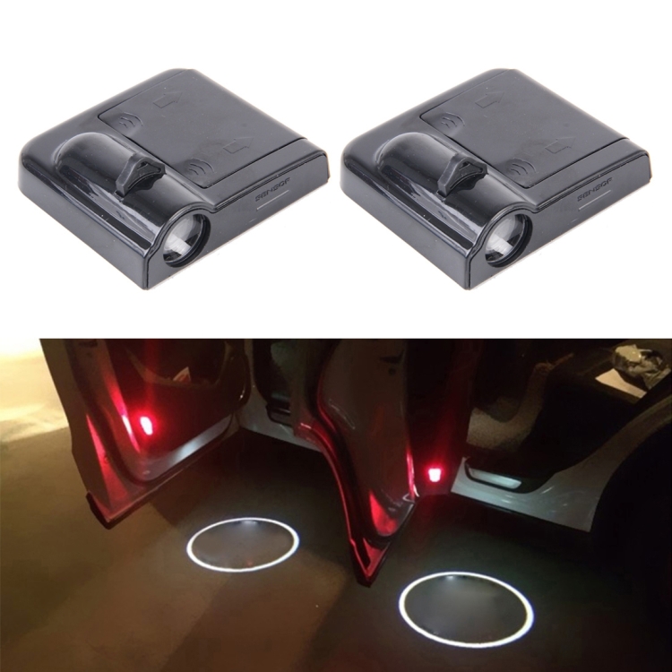 2 Pcs Led 유령 그림자 빛 자동차 도어 Led 레이저 환영 장식 조명 볼보 자동차 브랜드 디스플레이 로고 블랙