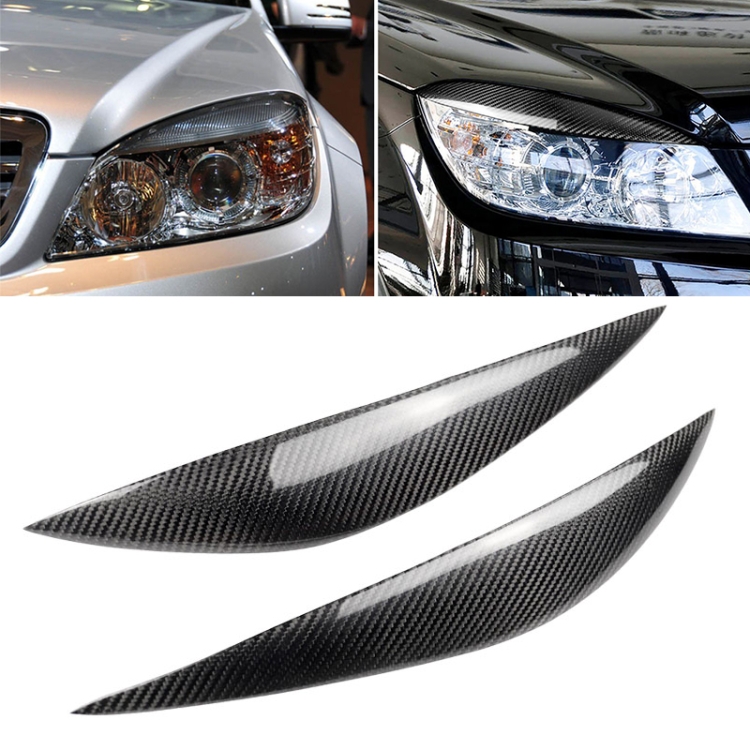 Car Carbon Fiber Light Eyebrow for Mercedes-Benz C Class