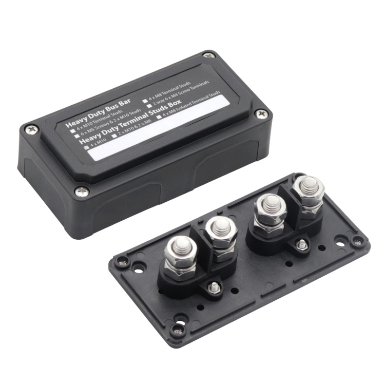 Max DC 48V 200A Heavy-Duty Module Design Bus Bar 4 M10 Terminal Studs ...