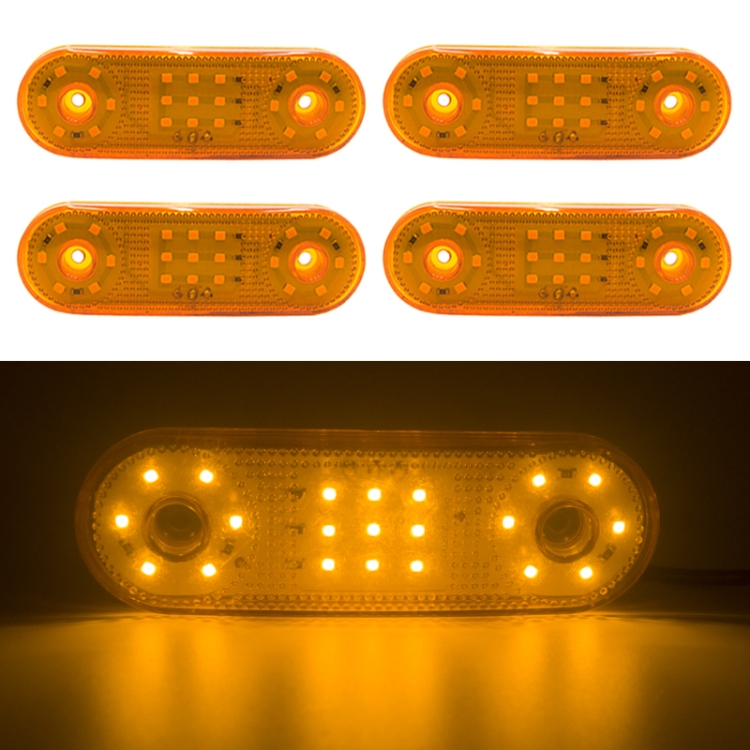 4 PCS MK-195 Truck LED Side Marker Light (Yellow Light)
