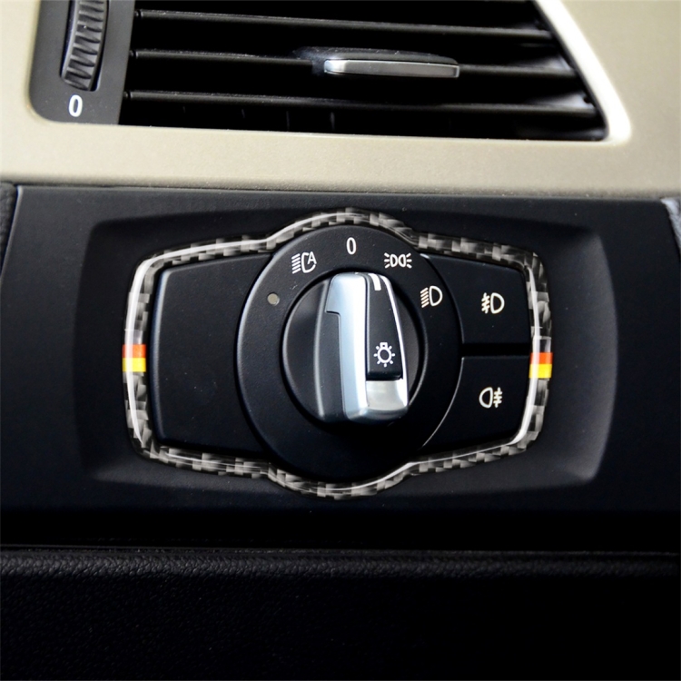Yellow Red Color Carbon Fiber Car Headlight Switch Decorative Sticker ...