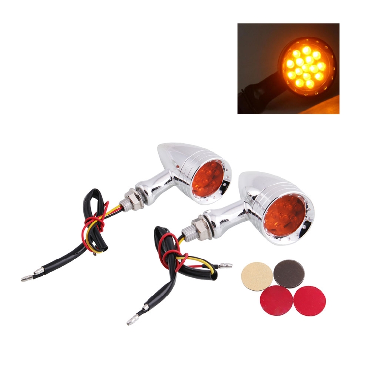 2 PCS Motorcycle LED Turn Signal Light Bullet Blinker with 10mm ...