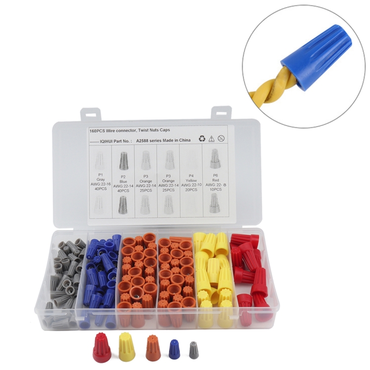 160 ชิ้นสายไฟรถยนต์ PCS Crimp Wire Terminal Wire Connect Assortment Kit