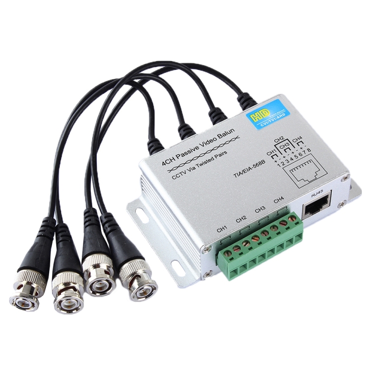 HD204A-F HD-CVI / TVI / AHD กล้องวงจรปิด 4CH UTP Passive Video Balun