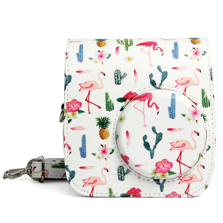 แบบ Flamingo กระบองเพชรหนัง PU เคสกล้องกระเป๋ากล้องสำหรับ FUJIFILM ...