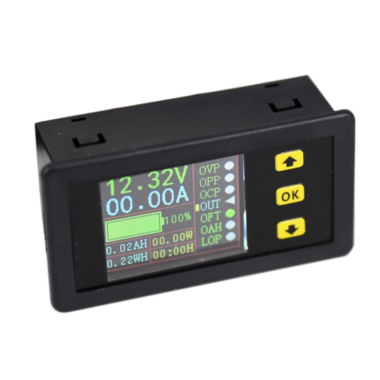 90V 20A Color Dual-Display Voltage Current Meter Charge Discharge ...