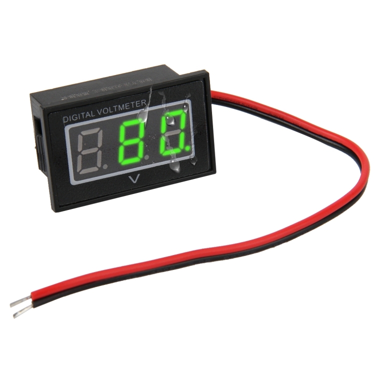 V40D 2 Wires Green Light Display Mini Waterproof IPX4 Digital Voltage ...