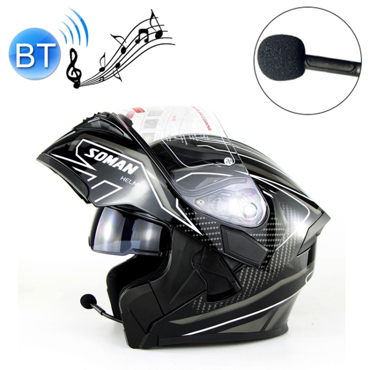 Soman 955 Skyeye Motorcycle Full / Open Face Bluetooth Helmet Headset ...