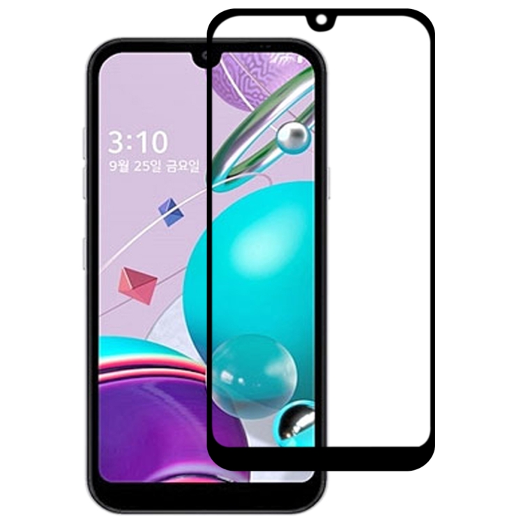 LG Q31 전체 접착제 전체 화면 강화 유리 필름