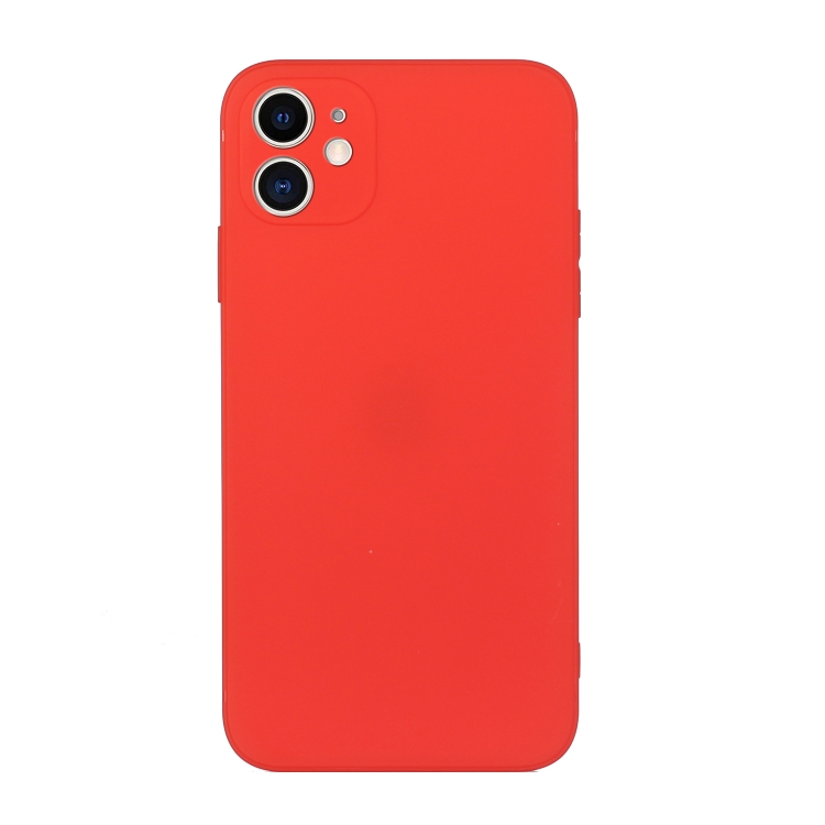 สำหรับ iPhone 12 mini Straight Edge Solid Color TPU เคสกันกระแทก (สีแดง)