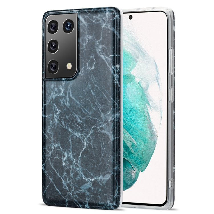 For Samsung Galaxy S21 Ultra 5G TPU Glossy Marble Pattern IMD ...