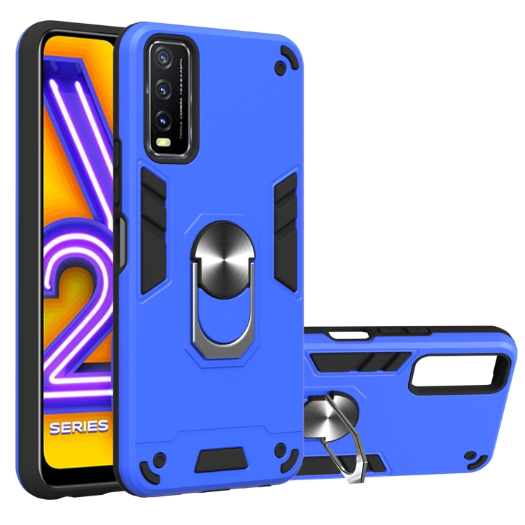 For vivo Y20 Armour Series PC + TPU Protective Case with Ring Holder ...