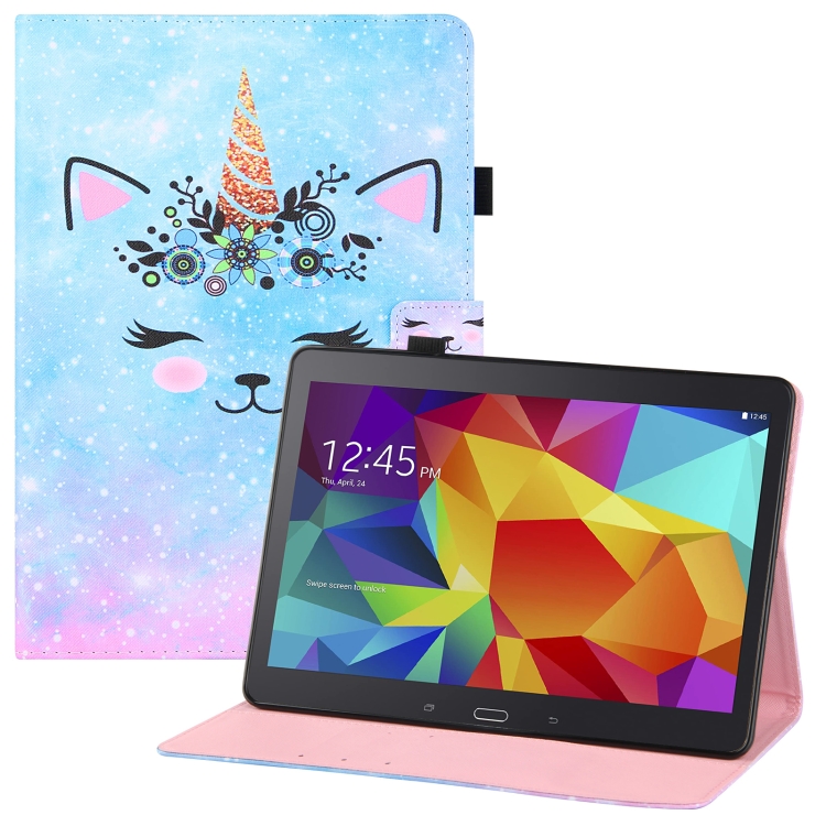 สำหรับ Samsung Galaxy Tab 4 10.1 T530 การวาดภาพสีแนวนอนพลิกซองหนัง PU ...