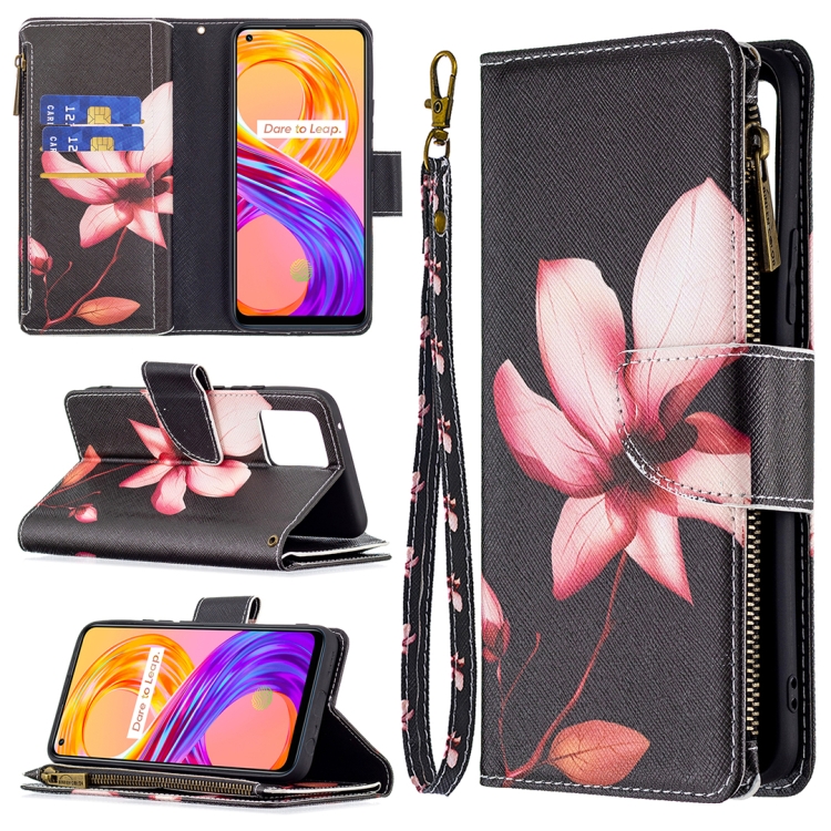 สำหรับ OPPO REALME 8/8 PRO รูปแบบการวาดภาพสีซิปซองหนังพลิกแนวนอนที่มี ...