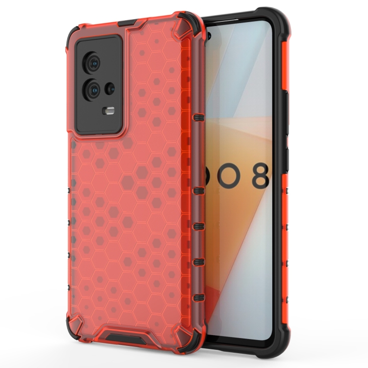 For Vivo iQOO 8 Shockproof Honeycomb PC + TPU Protective Case(Red)