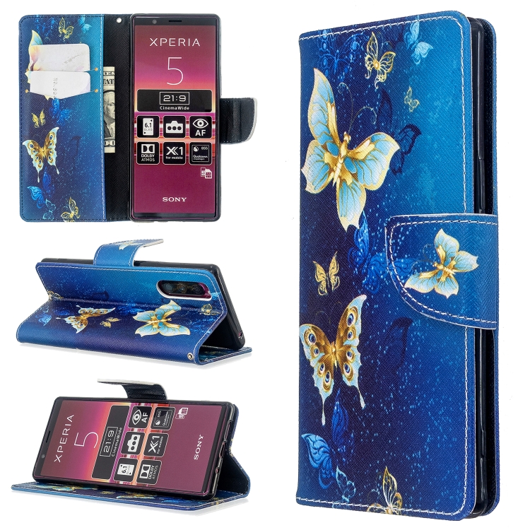 สำหรับ Sony Xperia 5 / XZ5 รูปแบบการวาดสีซองหนังพลิกแนวนอนพร้อมตัวยึด ...