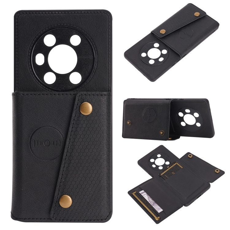 สำหรับเกียรติยศ Magic3 หัวเข็มขัดคู่ PU + TPU กันกระแทกกรณีแม่เหล็กพร้อมช่องเสียบการ์ดและผู้ถือ ...