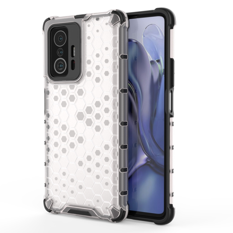 For Xiaomi Mi 11T / 11T Pro Shockproof Honeycomb PC + TPU Phone Case(White)