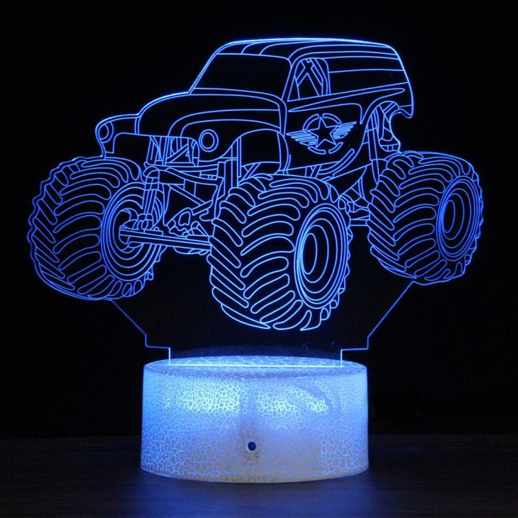 QC07 Crack Base Car Series Creative 3D Colorful LED Decorative Night ...