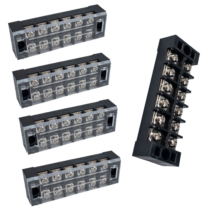 A4008 5 in 1 TB-2506 25A 이중 열 6 위치 고정 전원 나사 단자