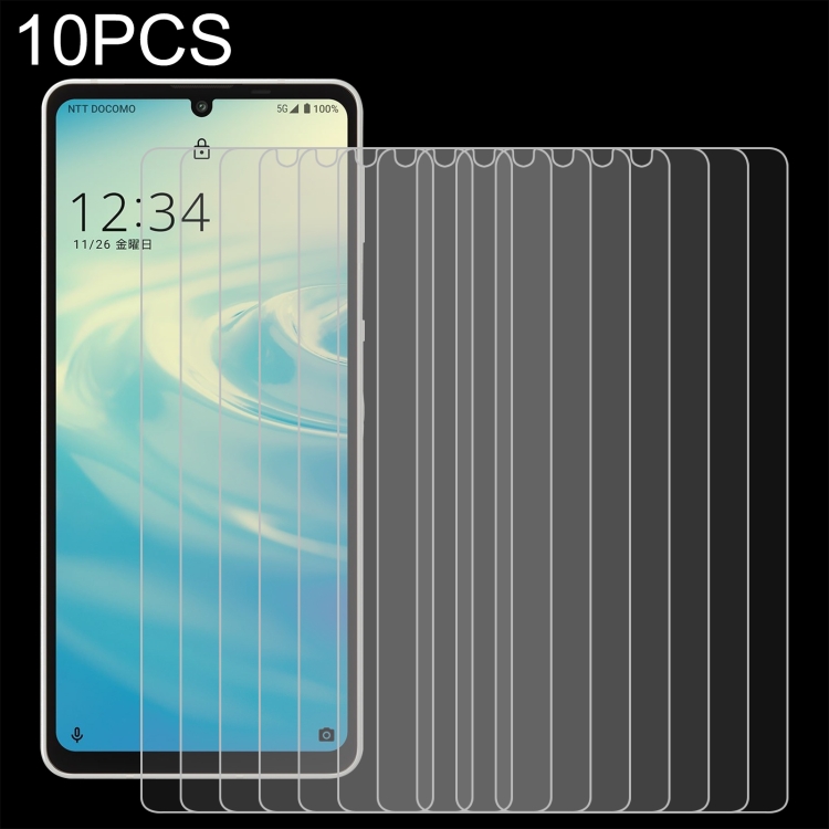 10 pcs 0.26mm 9h 2.5D filme de vidro temperado para o SHARP AQUOS Sense 6