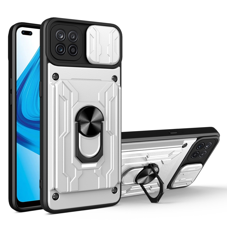 สำหรับ OPPO F17 PRO / A93 สไลด์ CAMSHIELD การ์ดกรณีโทรศัพท์ (Pearl White)