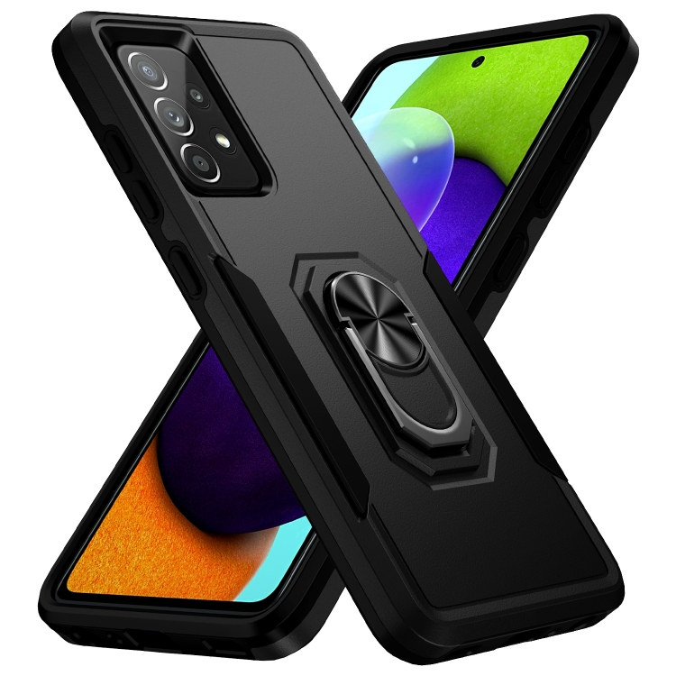 สำหรับ Samsung Galaxy A52 5G / 4G Pioneer เกราะหนัก PC + ผู้ถือ TPU กรณีโทรศัพท์ (สีดำ)