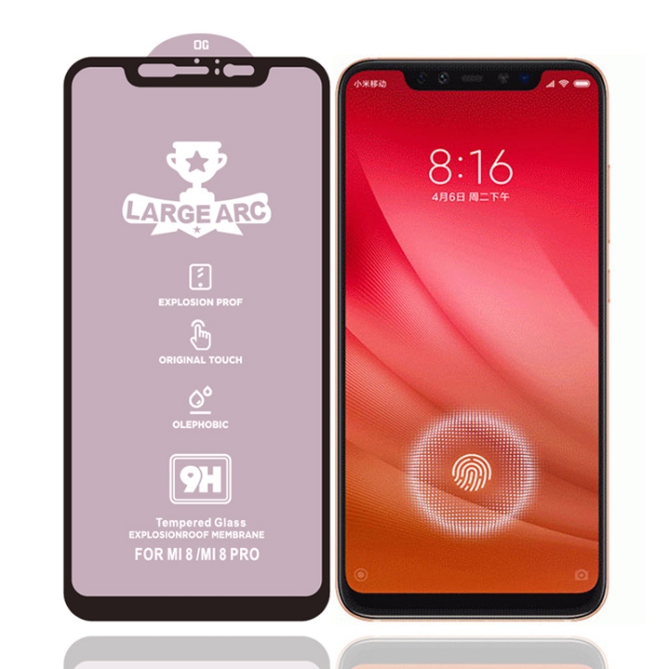 Xiaomi Mi 8 Pro 9H HD 대형 아크 고 알루미나 전체 화면 강화 유리 필름