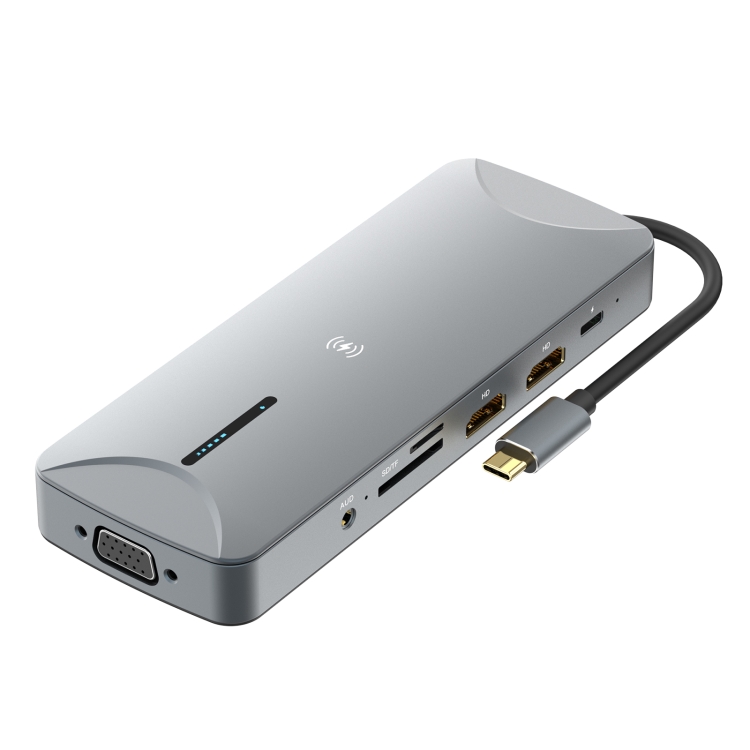 V240 12-in-1 Multifunctional USB-C / Type-C 3.1 Male HUB Docking ...