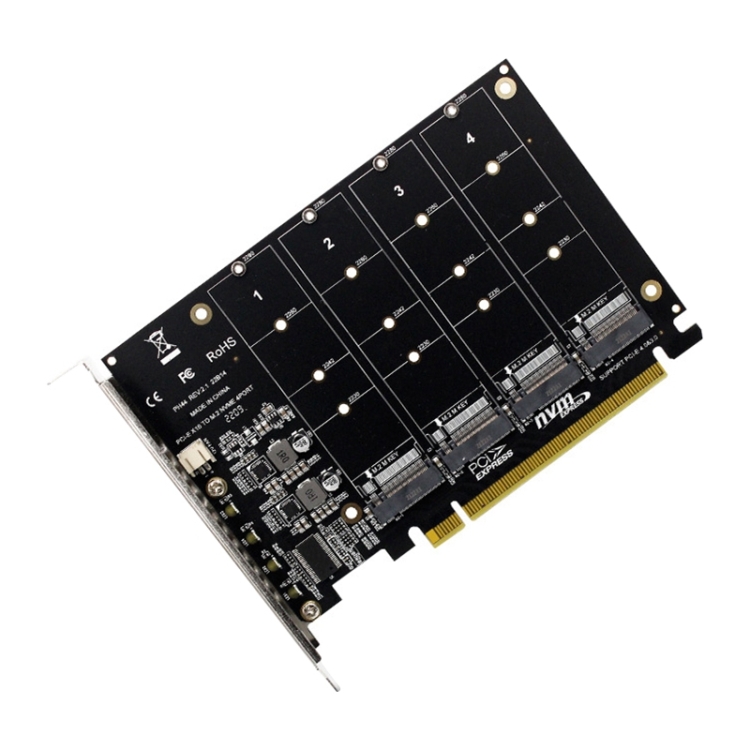 Memory Cards - PH44 NVME 4 Disk Array Card PCI-E Signal Split Array ...