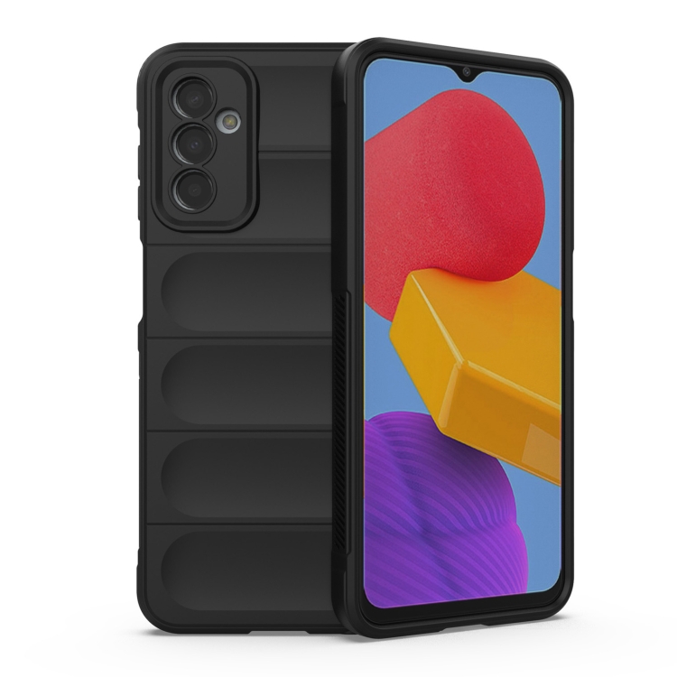 For Samsung Galaxy M13 4G Magic Shield TPU + Flannel Phone Case(Black)