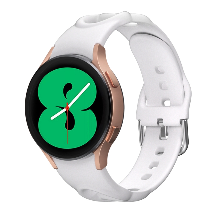 Samsung Galaxy Watch4 40/44mm/Watch4 Classic 42/46mm 중공 이중 원형 실리콘 시계 밴드(흰색)