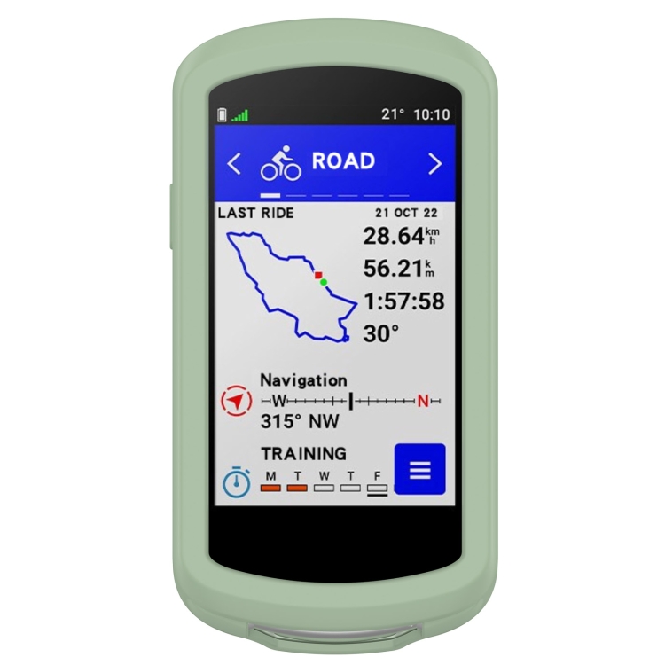 Capa de silicone para cronômetro com tampa traseira completa Garmin Edge 1040 (verde lago de gelo)
