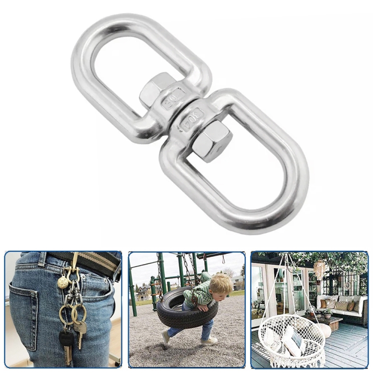 5 PCS 4mm 304 Stainless Steel Universal Rotating Ring