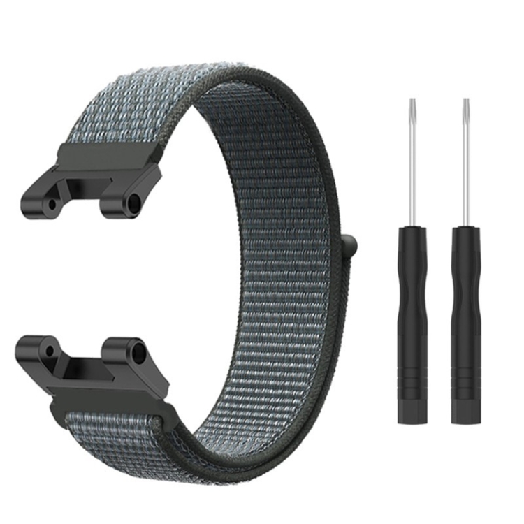 For Amazfit T-Rex / T-Rex Pro / Ares Nylon Loop Watch Band(Dark Grey)