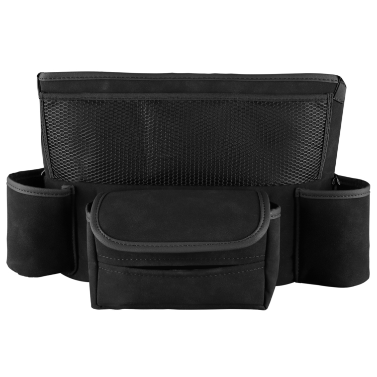 Car Center Console Hanging Bag Sheepskin Leather Storage Bag(Black)