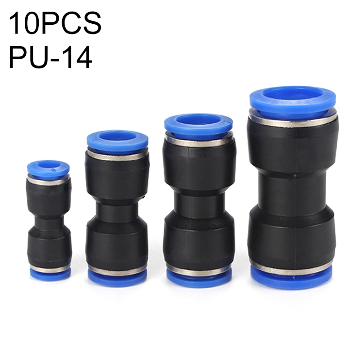 PU-14 LAIZE 10pcs PU Plastic Straight Pneumatic Quick Fitting Connector