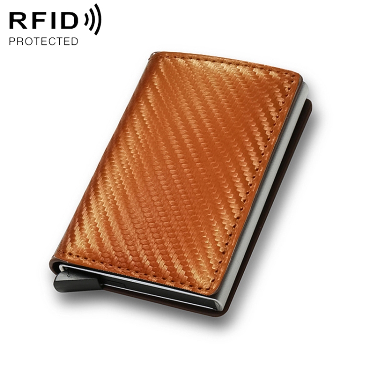 C1804H1 RFID Carbon Fiber Wallet For Men(Orange Carbon Fibre)