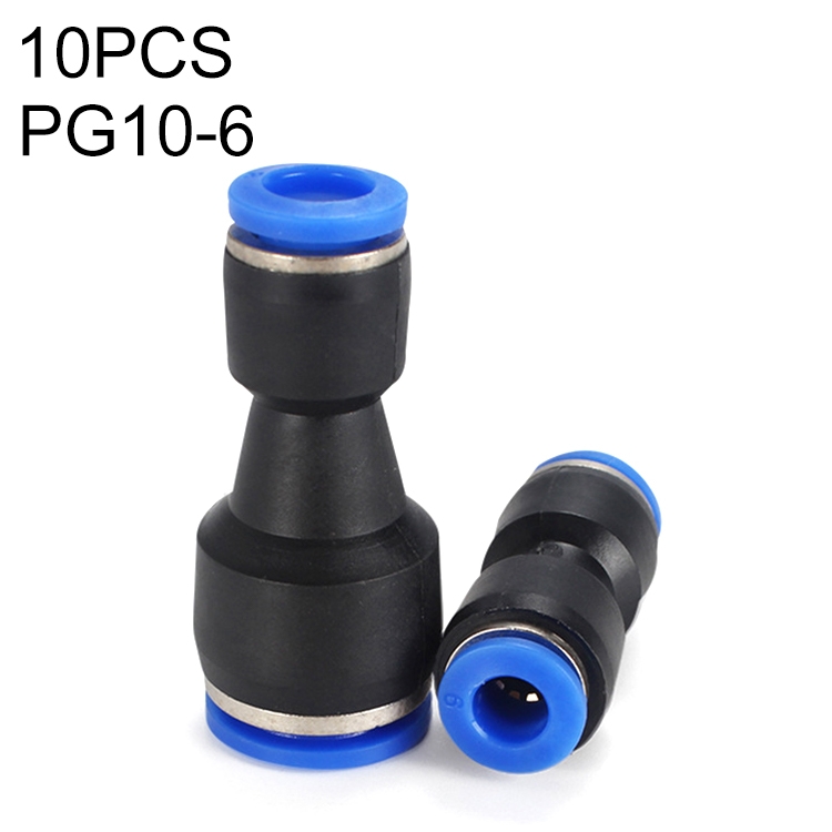 PG10-6 LAIZE 10 ชิ้นพลาสติกลดข้อต่อตรงแบบนิวเมติกด่วน