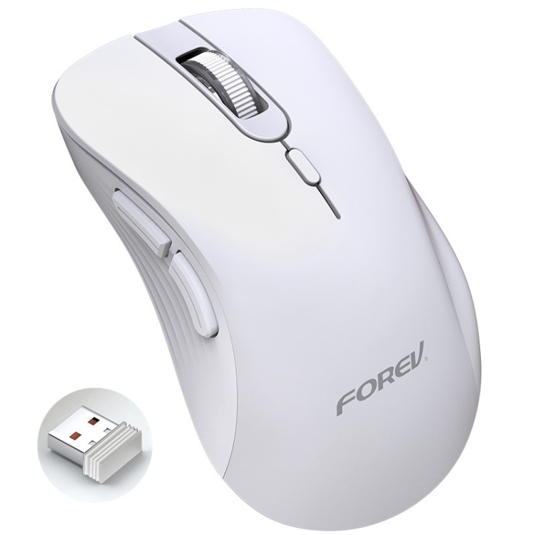 FOREV FV-G200 Wireless Ergonomic Vertical Side Button Mouse(White)