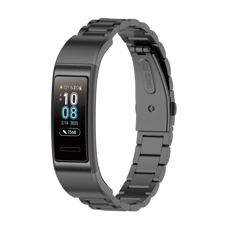 สำหรับ Huawei Band 4 Pro (TER-B29S) / Band 3 Pro (TER-B29) / Band 3 (TER-B09) สายรัดข้อมือเหล็ก ...