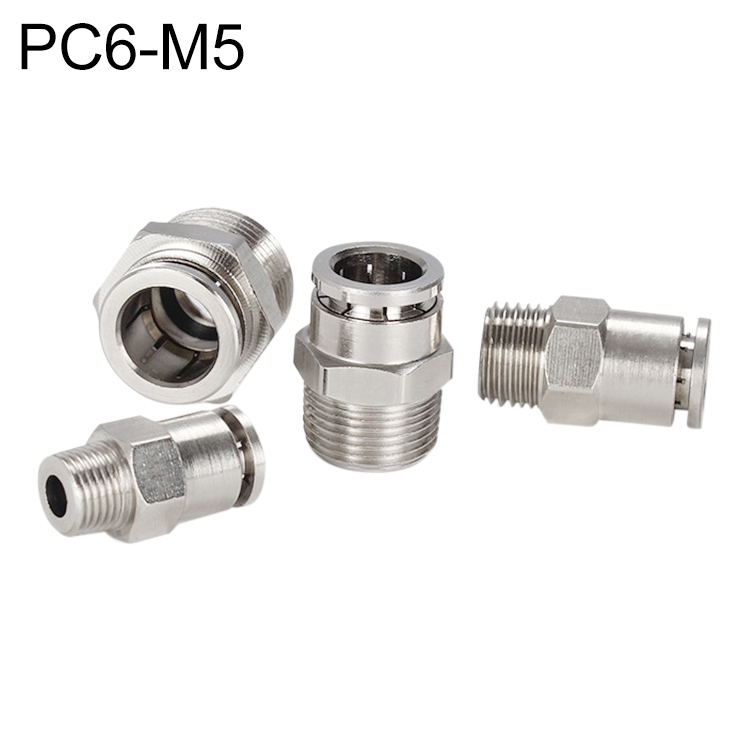 PC6-M5 LAIZE Nickel Plated Copper Male Thread Straight Pneumatic Quick ...