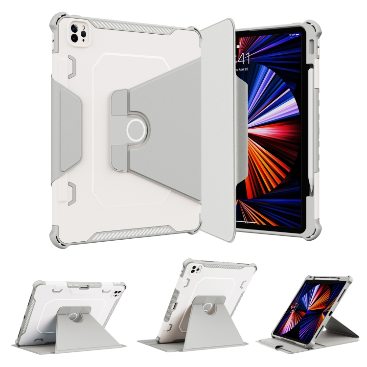 360 Degree Rotating Armored Smart Tablet Leather Case For iPad Pro 12.9 ...