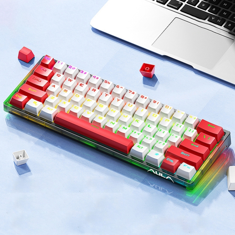 AULA F3261 Wireless Bluetooth Three-mode Mechanical Keyboard(Red)