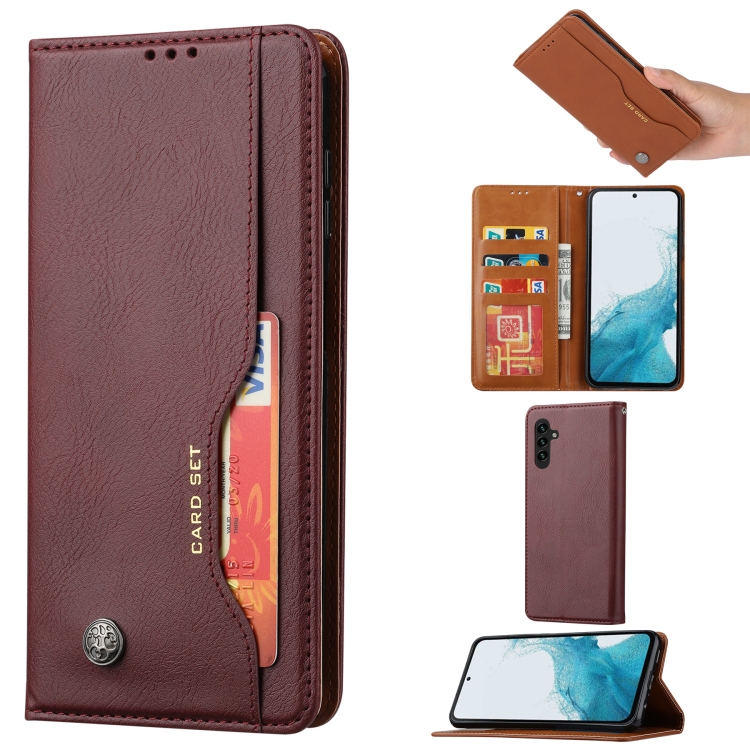 Capa de couro dobrável para Samsung Galaxy A54 5G Knead Skin Texture ...